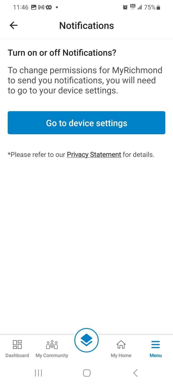 How to enable Push Notification in MyRichmond mobile app? - MyRichmond Help